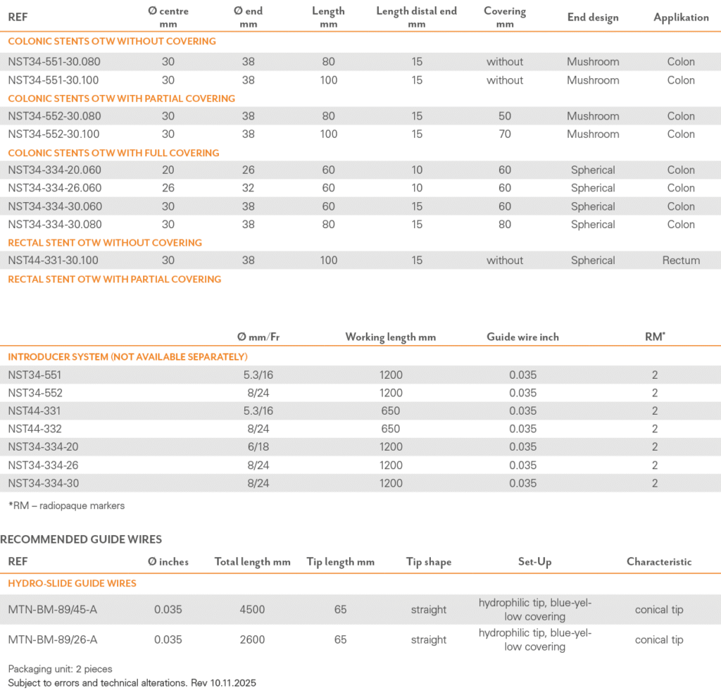 Colonic and Rectal Stents OTW - MICRO-TECH EUROPE
